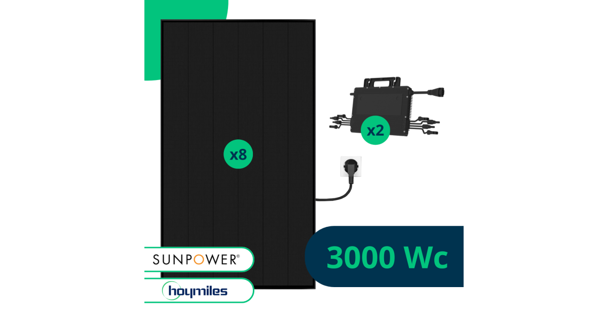 Kit solaire Plug And Play 3000 Wc Sunpower - Fixations au choix