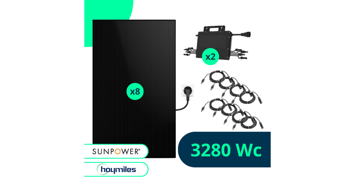 Kit solaire Plug And Play 3280 Wc Sunpower - Fixations au choix
