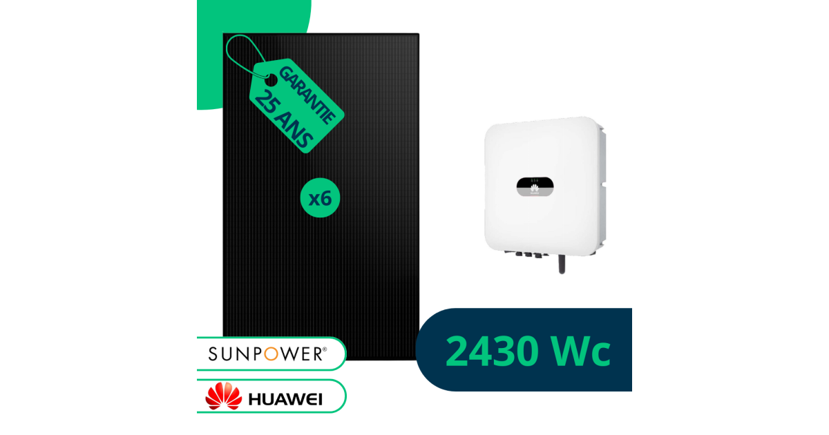 Kit Solaire Sunpower Huawei 2430 Wc - Fixations au choix